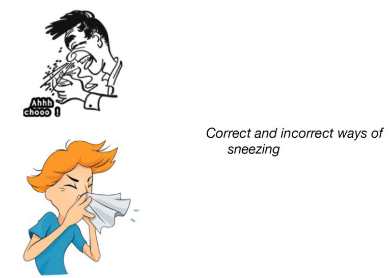 Sneezing etiquette COVID-19 - PrepareCenter
